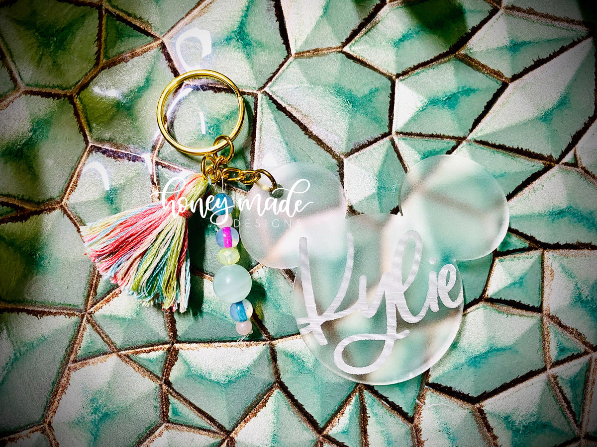 Etched Frosted Acrylic Keychain – Honey Made Designs